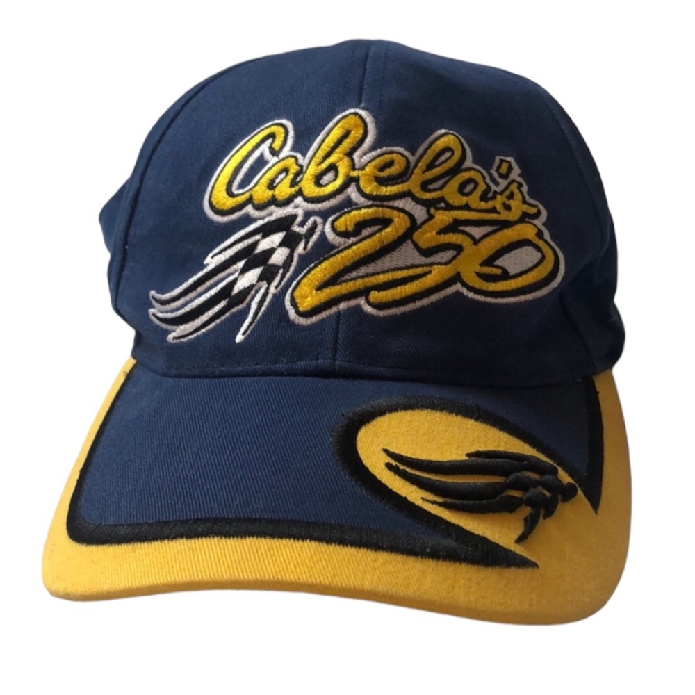2002 Nascar Cabelas 250 Vintage Hat Blue Yellow - Gem